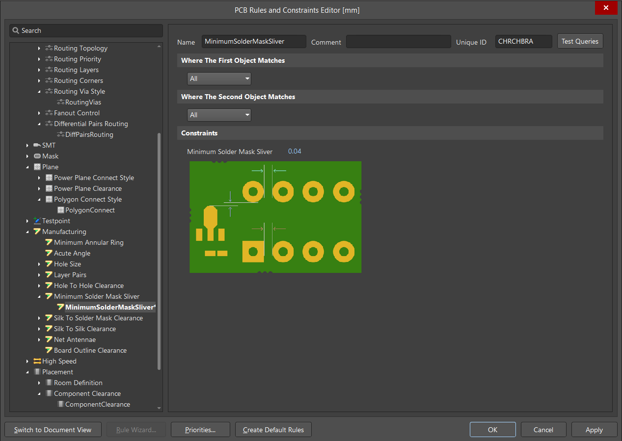 Defining Rules for a PCB | Altium App StartPage